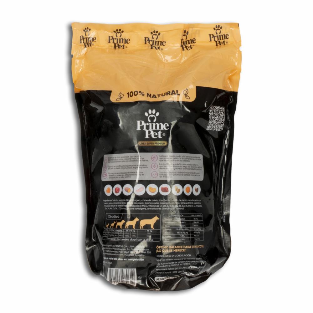 Alimento Cocido Salmón Y Pavo PRIME PET 1000 G - Supermaxi