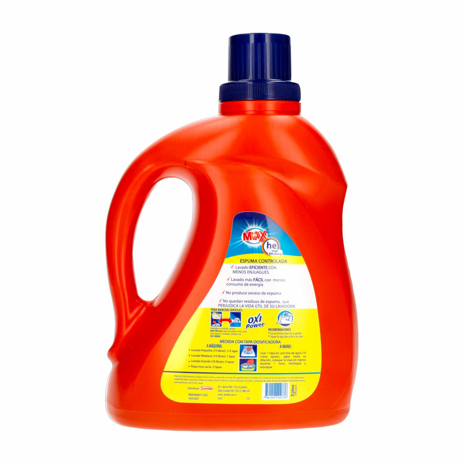 Detergente Líquido Efficient MAX 3 Litros - Supermaxi