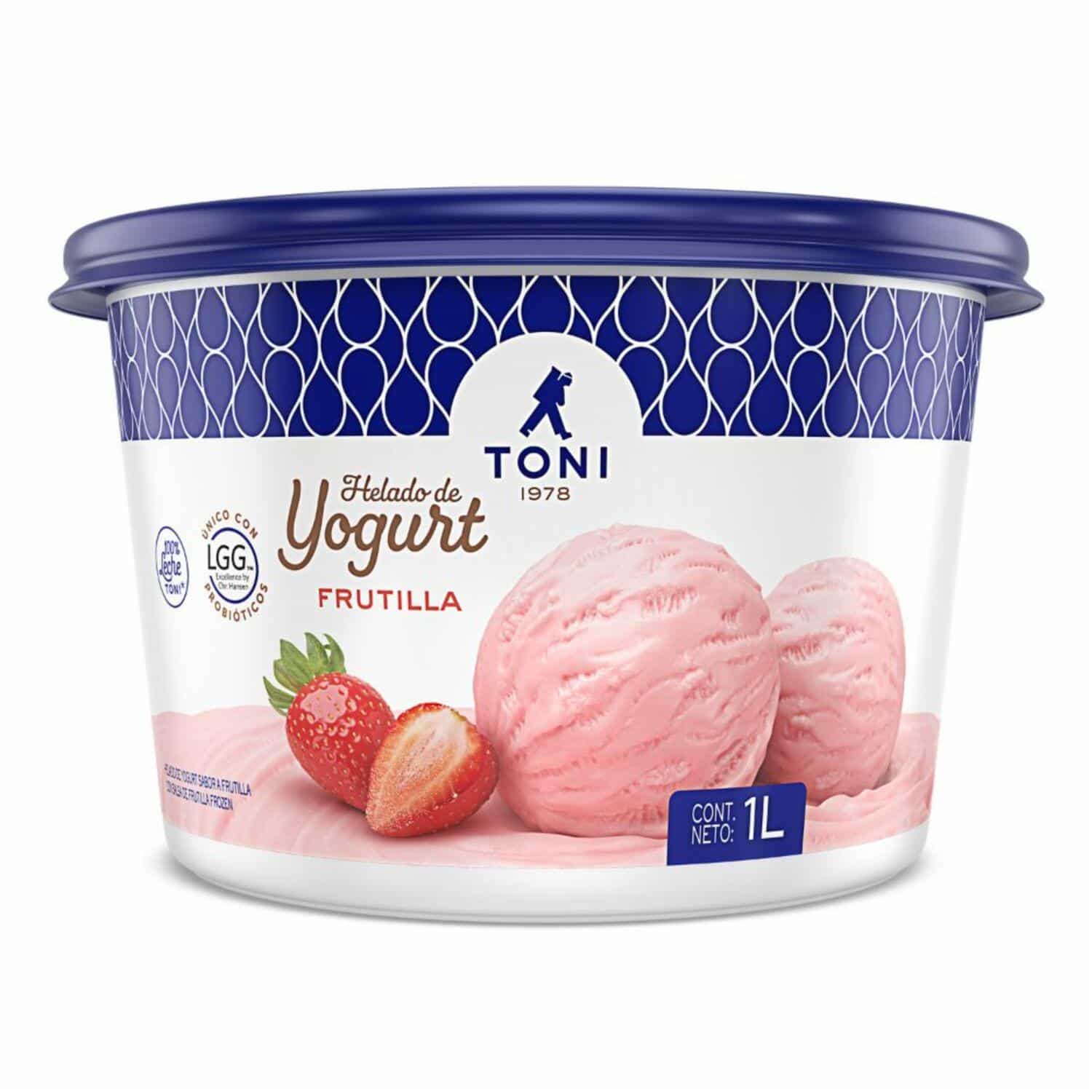 Helado Sabor A Yogurt Frutilla Con LGG TONI 1 Litro - Supermaxi