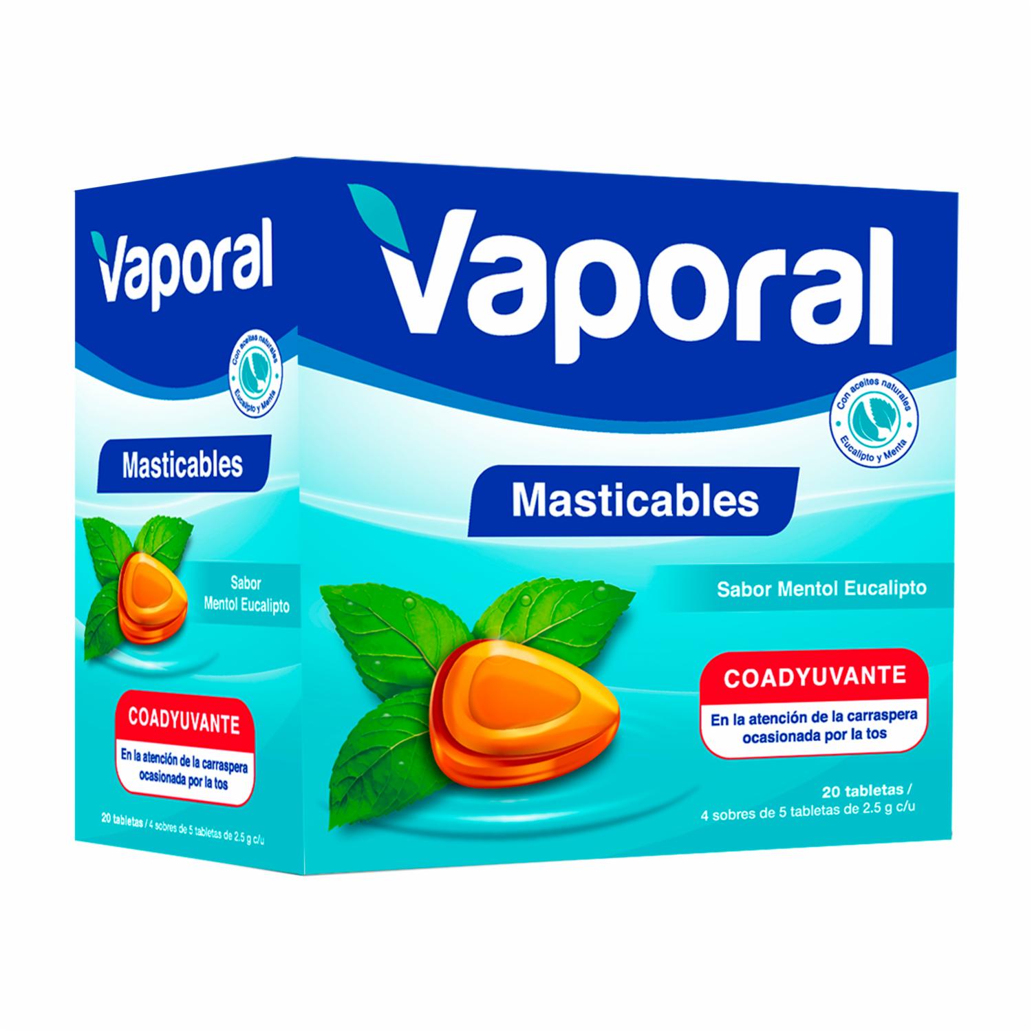 Expectorante Masticable En Tabletas Sabor Mentol Eucaliptus VAPORAL 50 ...