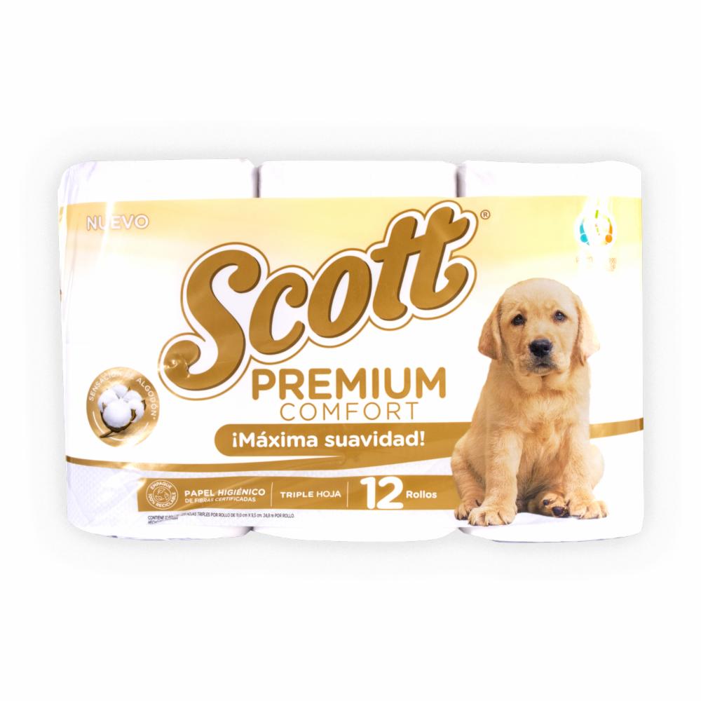 Papel Higiénico Premium Papel Higiénico Confort SCOTT 12 Rollos - Supermaxi