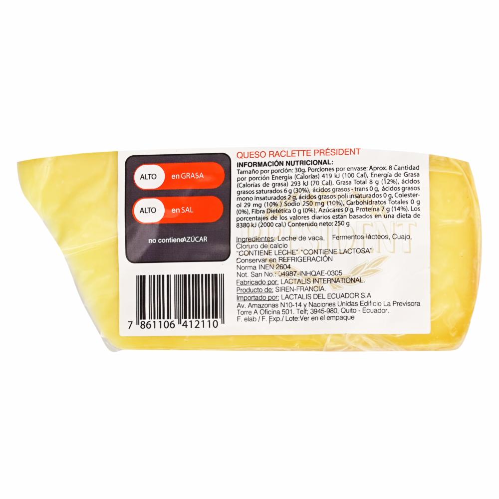 Queso Raclette PRÉSIDENT 250 G - Supermaxi