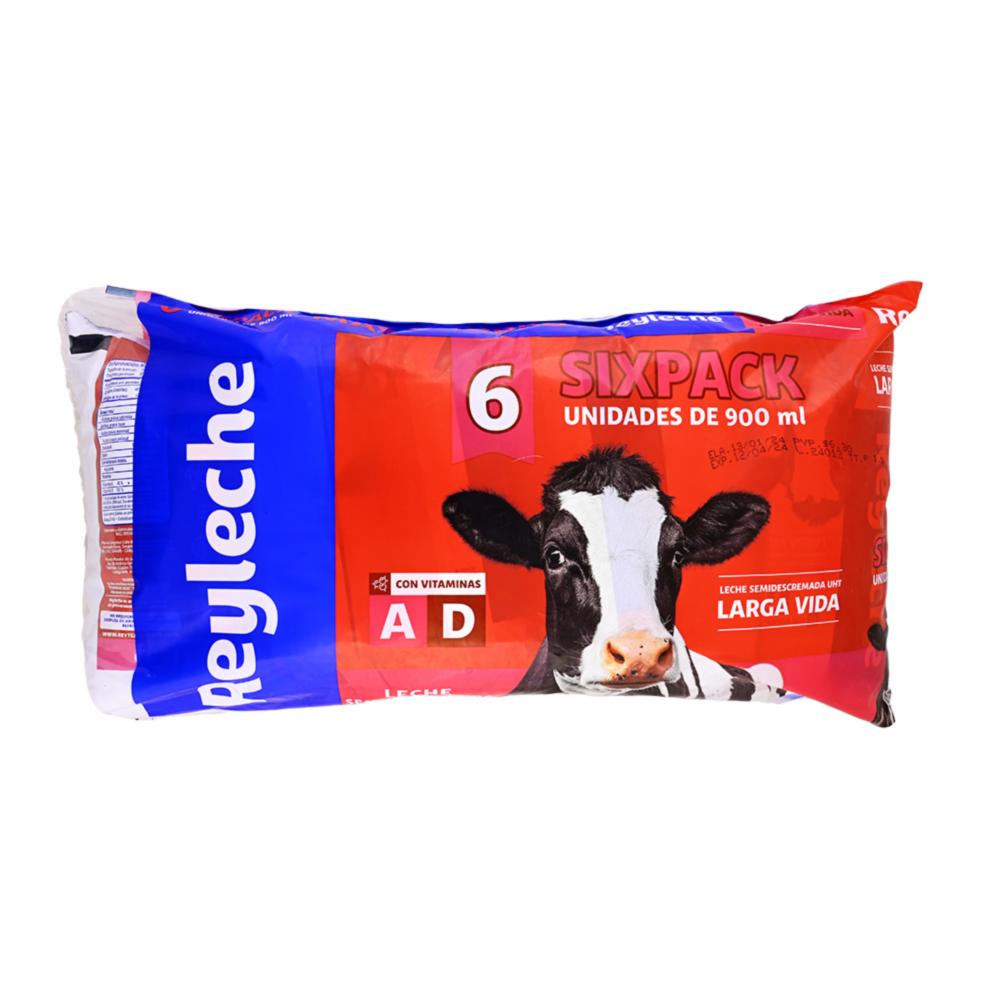 Leche Semidescremada Larga Vida REY LECHE 6 X 900 Ml - Supermaxi