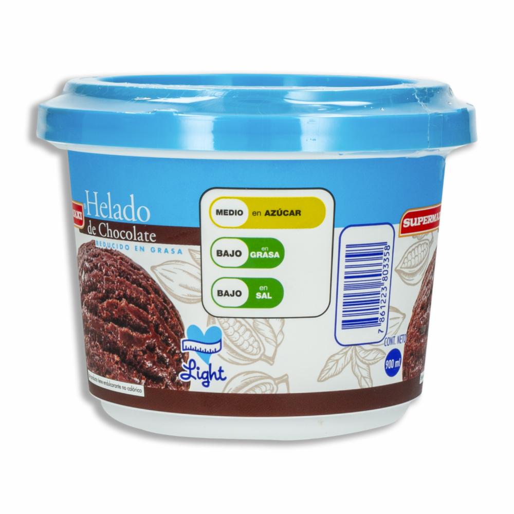 Helado Light Chocolate SUPERMAXI 900 Ml - Supermaxi