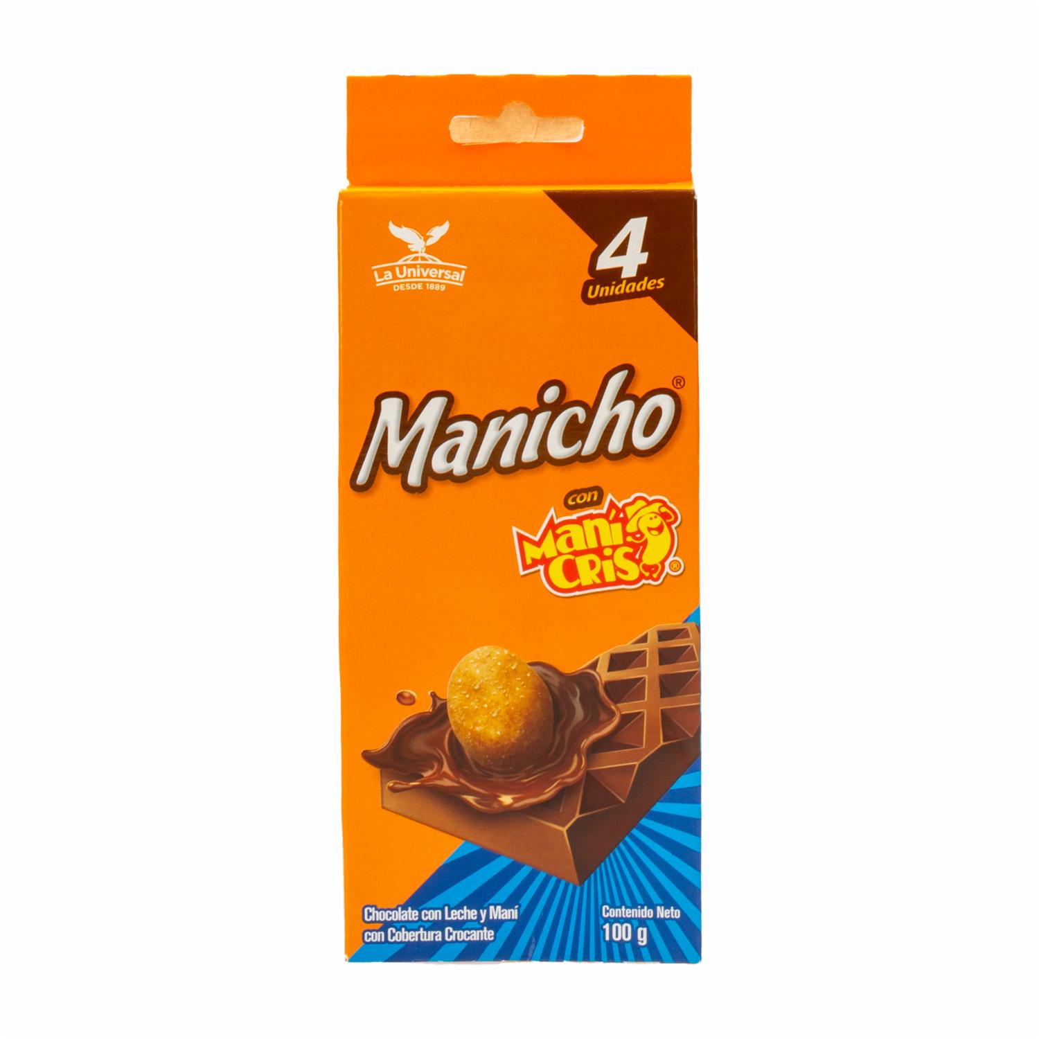 Chocolate Con Leche Y Maní Cris Con Cobertura Crocante MANICHO 100 G ...