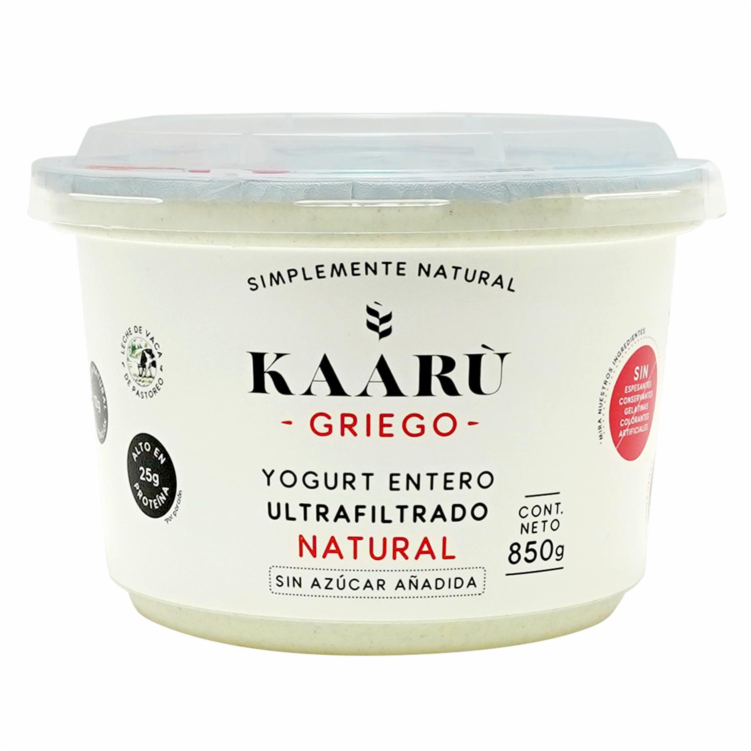 Yogurt Griego Natural Entero Ultrafiltrado KAARÚ 850 G - Supermaxi