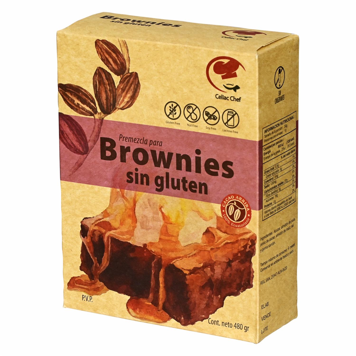 Premezcla Para Brownie Sin Leche CELIAC CHEF 480 G - Supermaxi