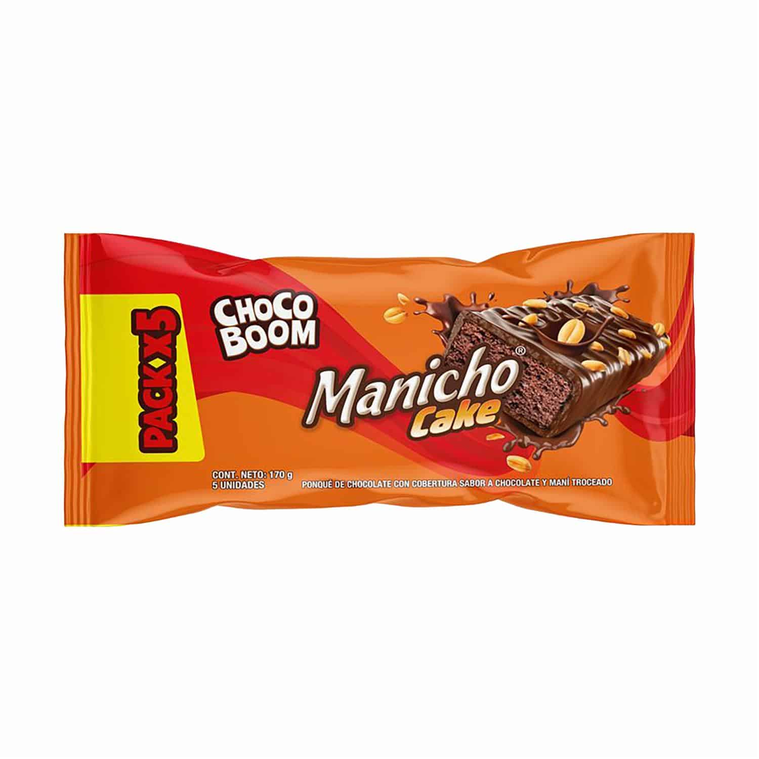 Ponqué Manicho 5 Unidades CHOCHO BOOM 170 G - Supermaxi