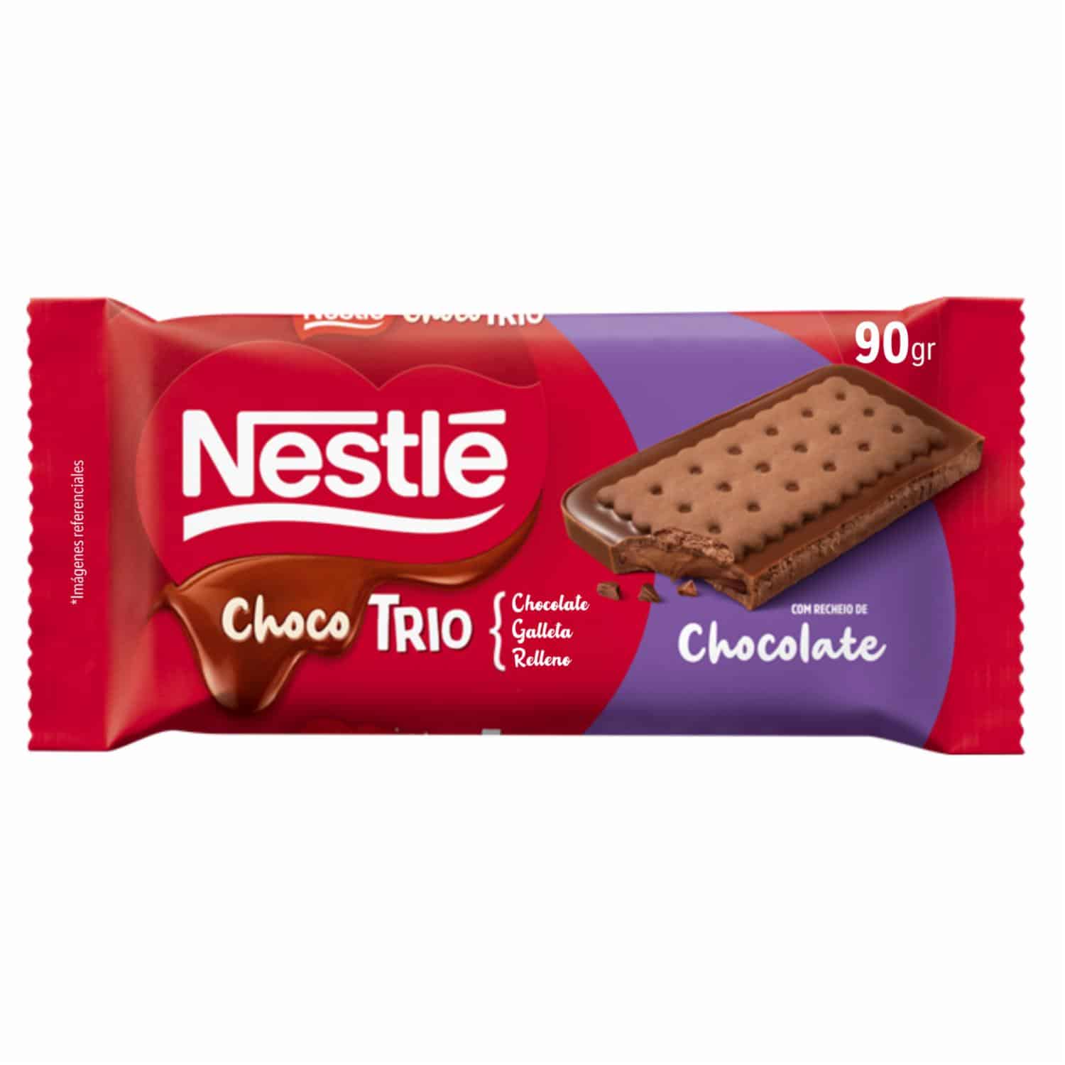 Tableta De Chocolate Relleno Y Galleta NESTLE CHOCO TRIO 90 G - Supermaxi
