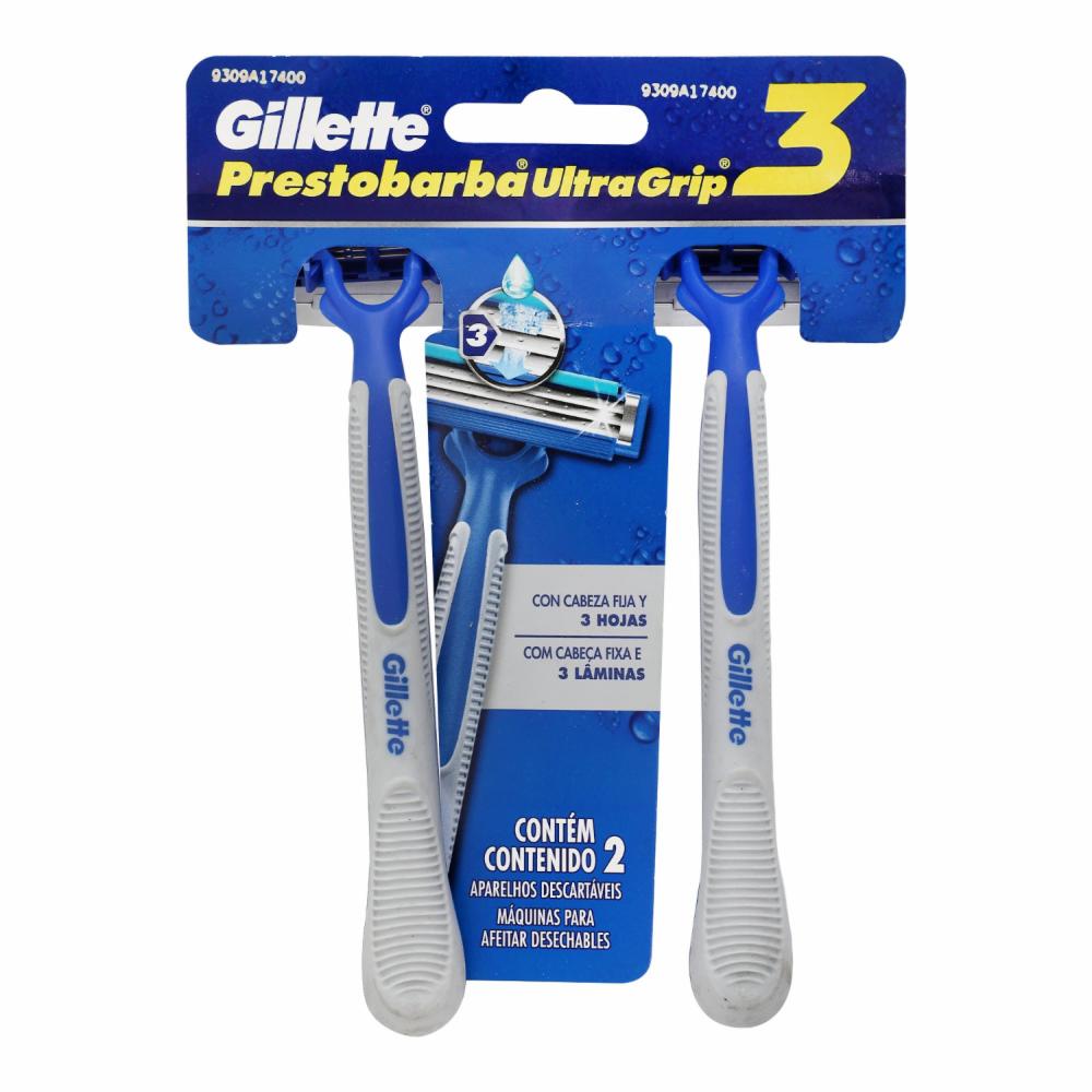 Afeitadora Desechable Caballero Prestobarba 3 Ultragrip GILLETTE X 2 ...