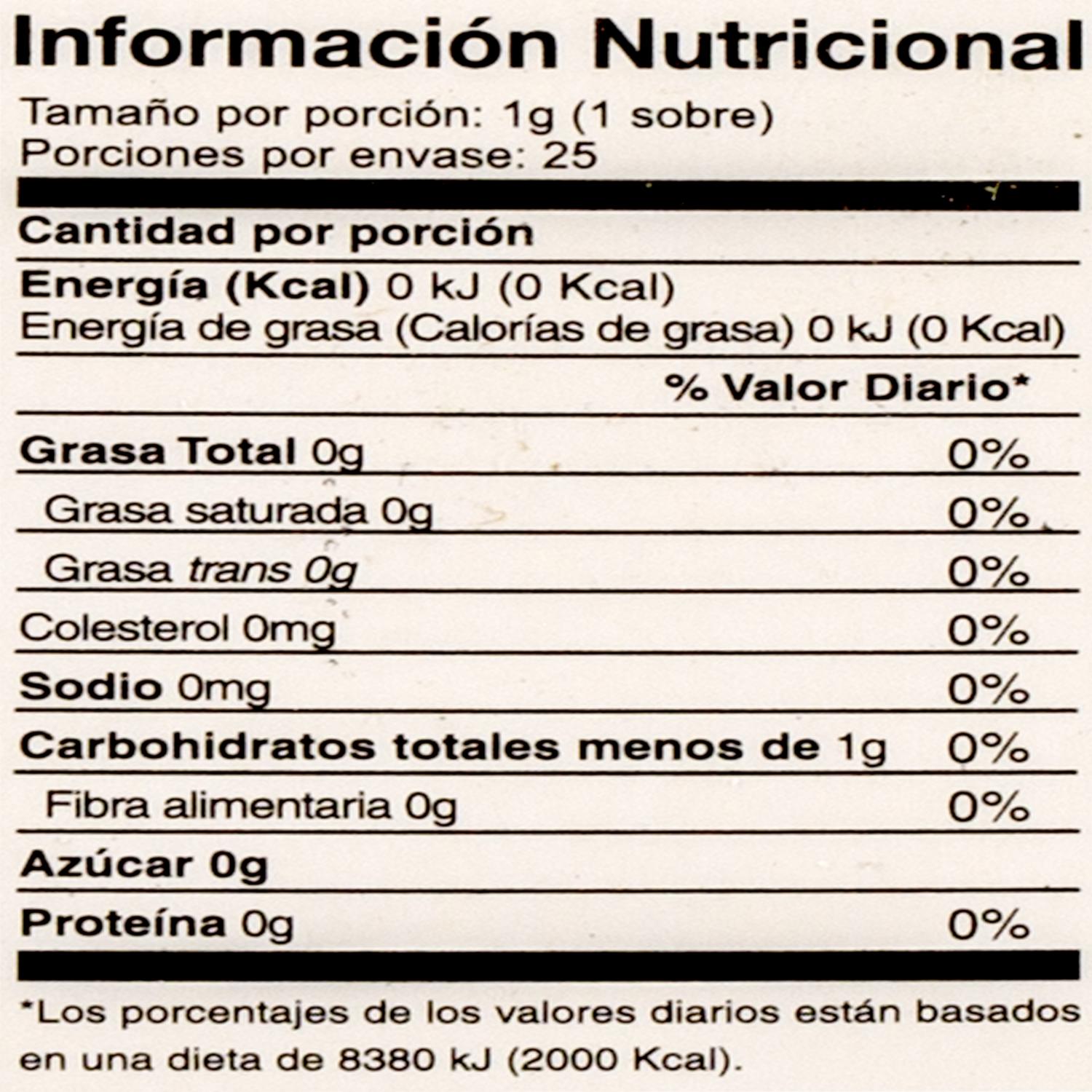 Endulzante Natural De Stevia EL ARTESANAL 25 G - Supermaxi