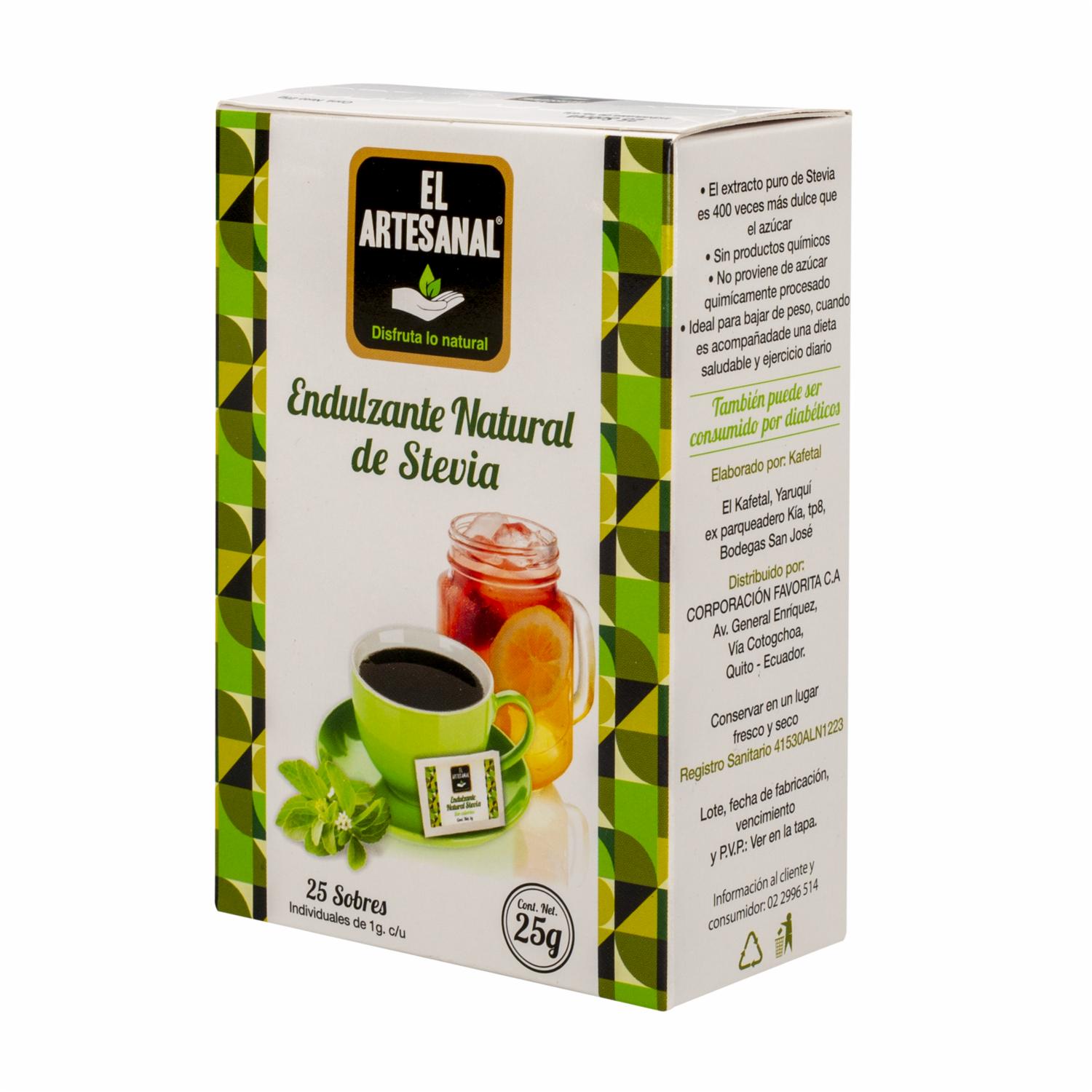 Endulzante Natural De Stevia EL ARTESANAL 25 G - Supermaxi