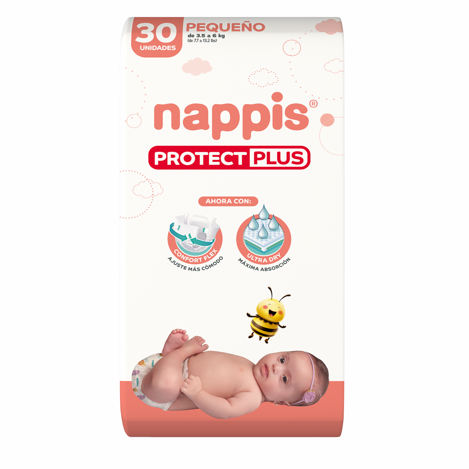 Pañales Desechables Protect Plus Para 3,5 A 6 Kg NAPPIS X 30 Uds ...