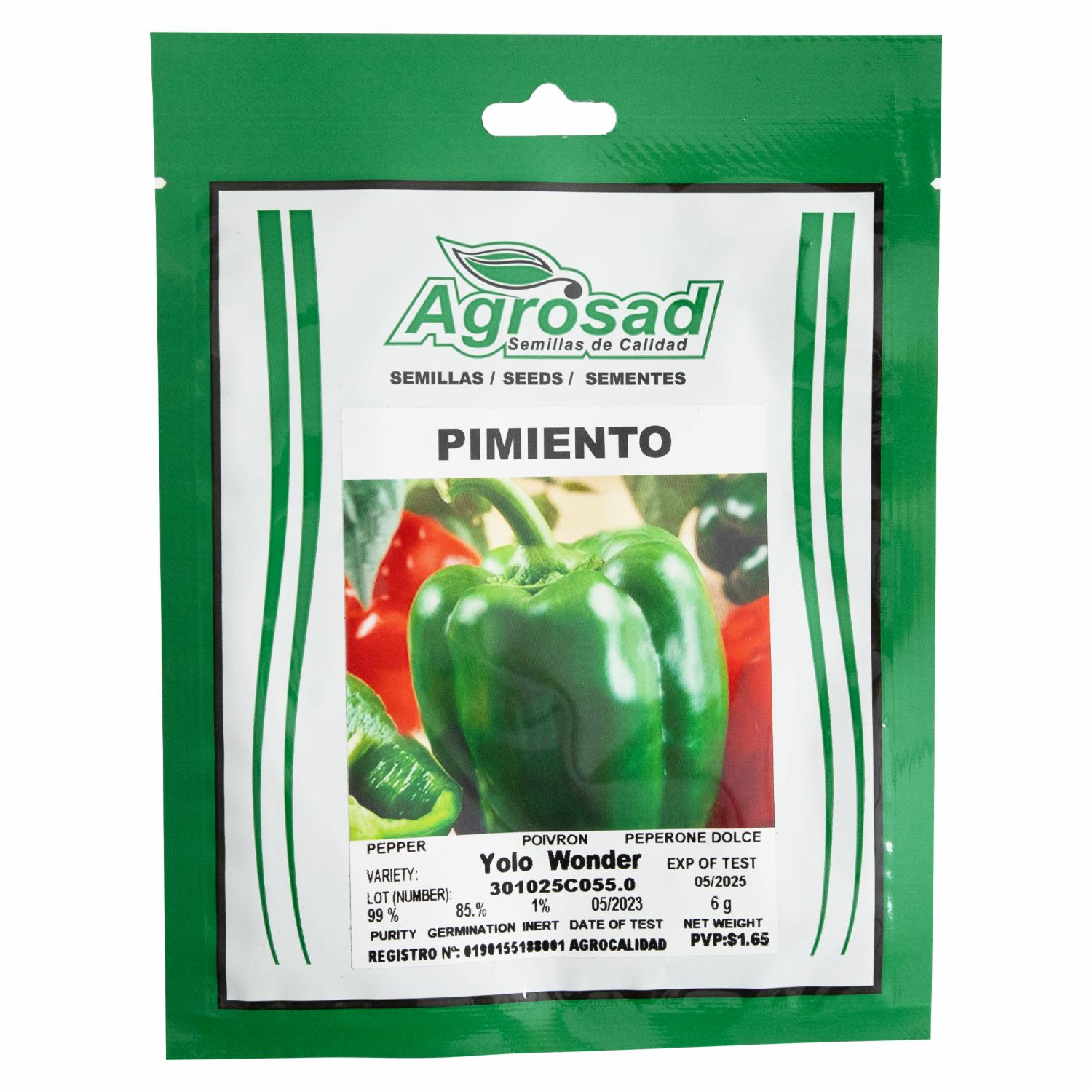 Semillas De Pimiento Yolo Wonder AGROSAD 6 g - Supermaxi