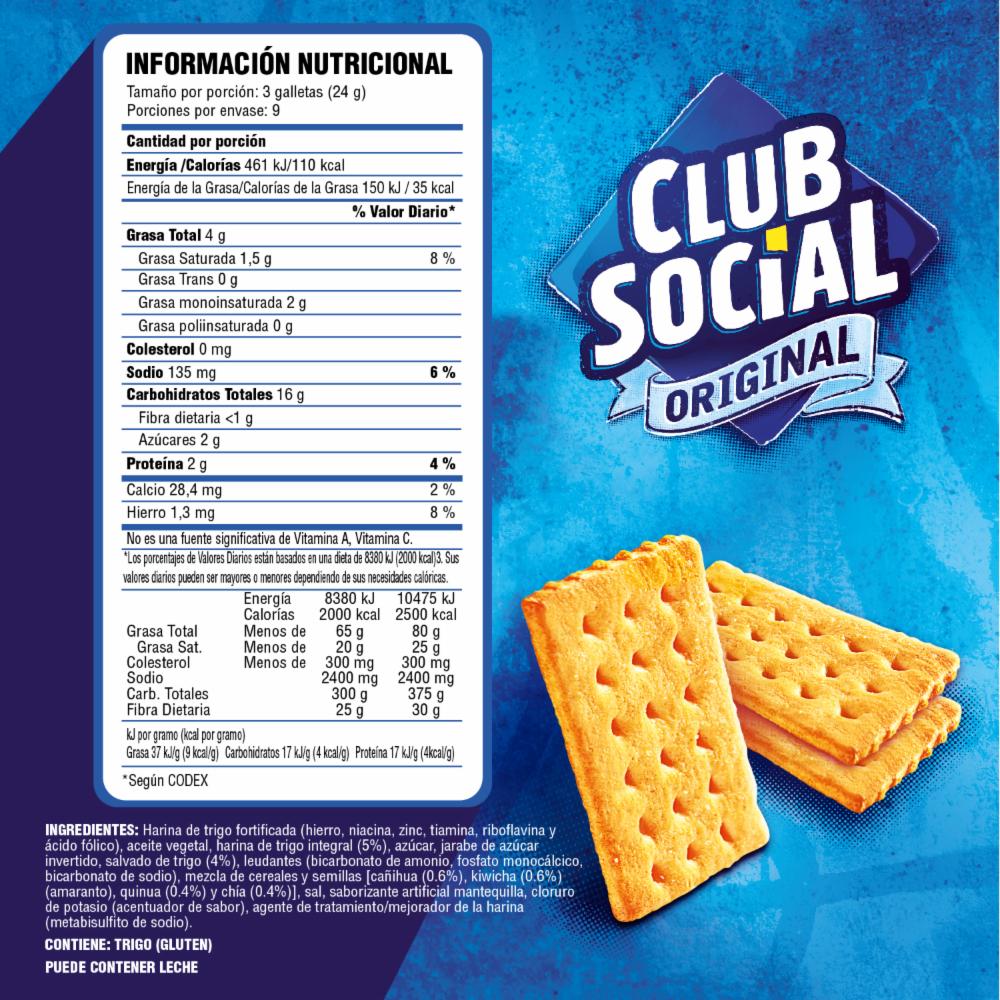 Galletas Saladas Sabor Original CLUB SOCIAL 216 G - Supermaxi