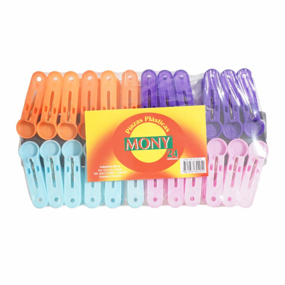 Pinzas Plásticas Mony MONY x 24 Uds - Supermaxi