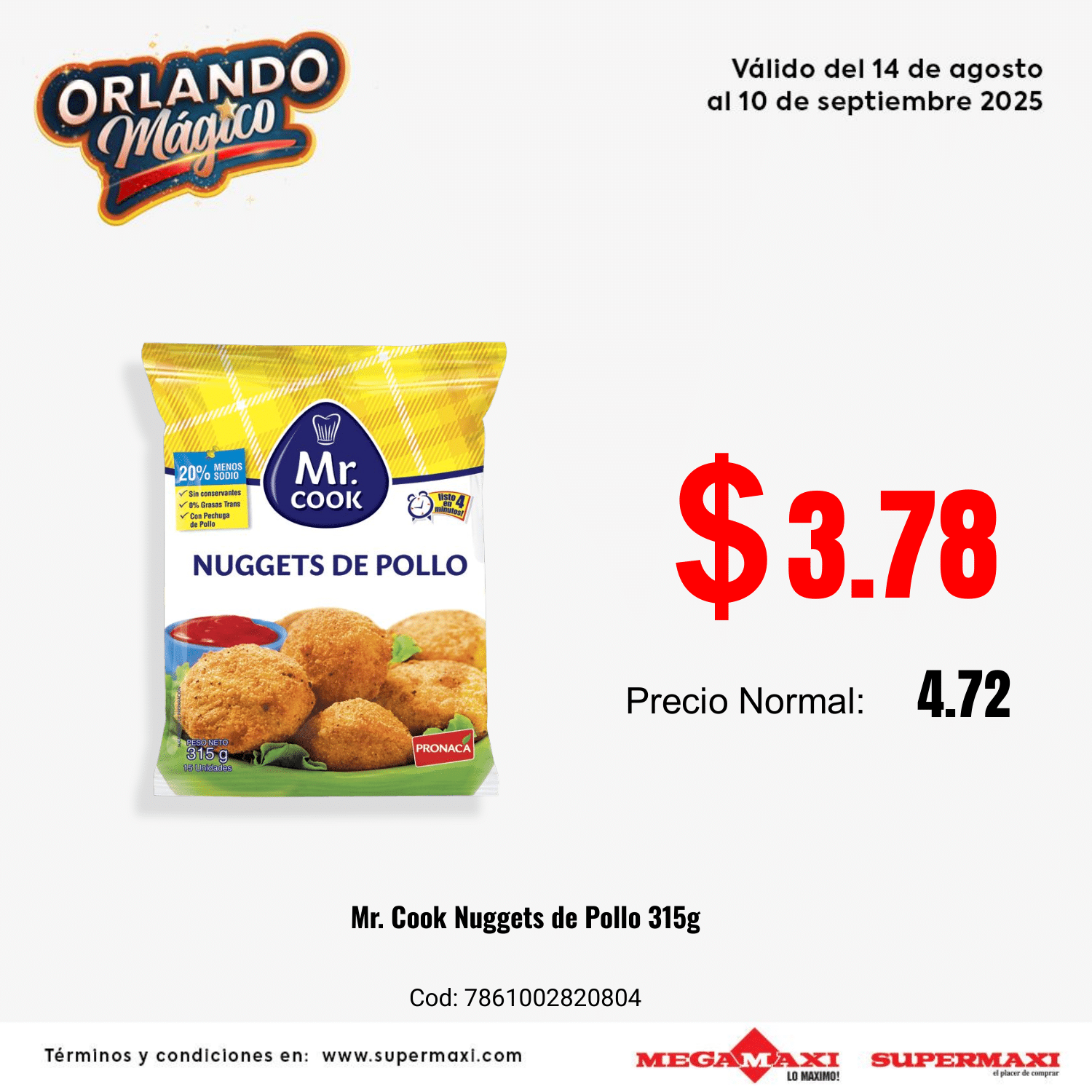 Nuggets De Pollo MR. COOK 315 G - Supermaxi