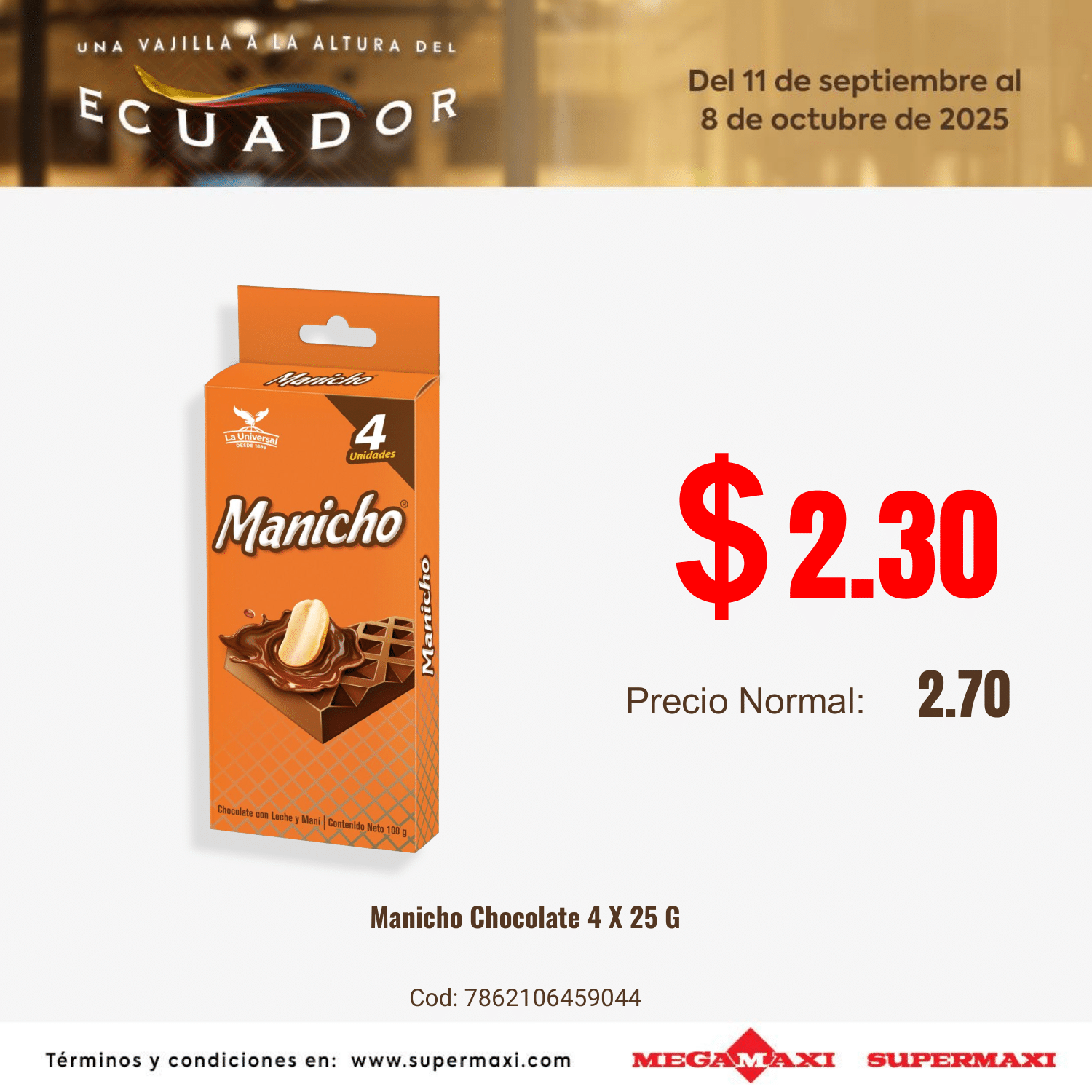 Chocolate Con Leche Y Maní MANICHO 100 G - Supermaxi