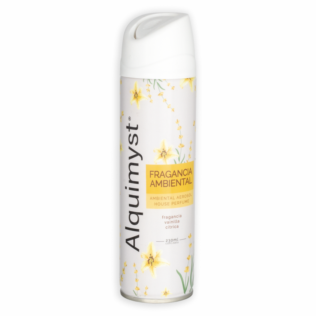 Ambientador Aerosol Fragancia Vainilla Cítrica ALQUIMYST 230 Ml - Supermaxi
