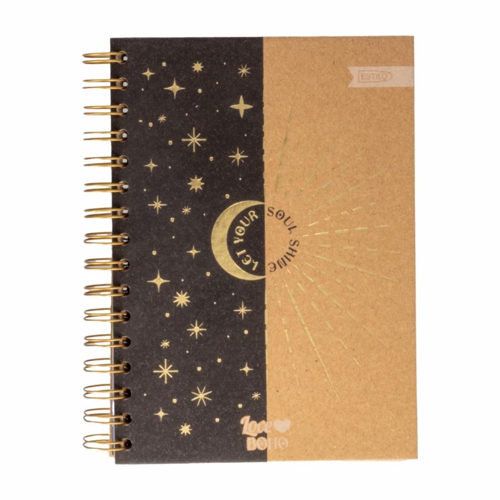 Agenda Doble Anillo Pasta Love Boho ESTILO 15 X 21 Cm - Supermaxi